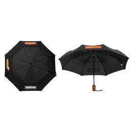 TrendLine - Regenschirm Taschenschirm Kompakt schwarz mit 3 Logos