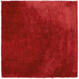 Beliani Teppich Rot Stoff quadratisch 200 x 200 cm einfarbig getuftet Modern Industrie Stil Langhaar Shaggy Flur Wohn-, Kinder- und Schlafzimmer - Rot