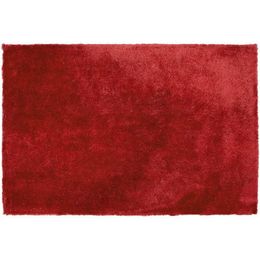 Beliani Teppich Rot Stoff rechteckig 200 x 300 cm einfarbig getuftet Modern Industrie Stil Langhaar Shaggy Flur Wohn-, Kinder- und Schlafzimmer - Rot