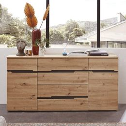 Lomadox Sideboard in Artisan Eiche Nb. mit Graphit MANRESA-36, b/h/t: ca. 165/82/44 cm - braun