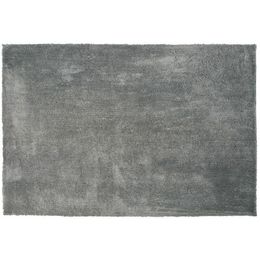 Beliani Teppich Hellgrau 140 x 200 cm Shaggy mit Kuschelfaktor Getuftet in rechteckiger Form Klassisch - Grau