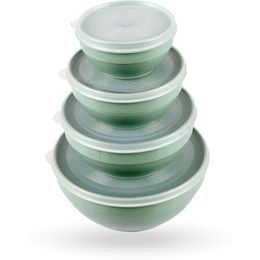 Pro Home - Frischhaltedosen mit Deckel 4er Set ( 500ml - 2,5L ) Grün - Vorratsdosen, mikrowellen- und spülmaschinenfest, gefriertauglich,