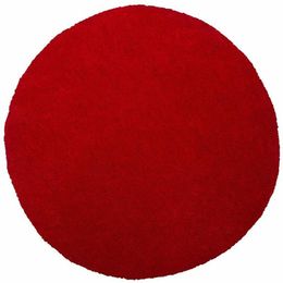 Beliani Läufer Teppich Rot Polyester ⌀ 140 cm Rund Hochflor Modern Maschinengetuftet Fußbodenheizung Geeignet Wohnzimmer Schlafzimmer Flur - Rot