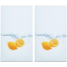 zeller - Herdabdeck-Glasschutzplatten Lemon Splash Glas dekor 30 x 52 x 1 cm 2
