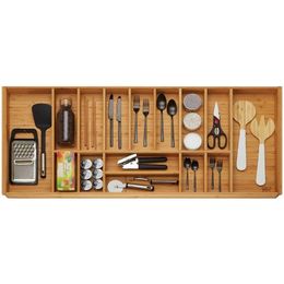 SO-TECH® Orga-box 3 bambus Besteckeinsatz für 120er Schublade (473 x 1097 mm) mit 15 Fächer Holz-Schubkasteneinsatz für Nobilia Küchen ab August 2012 - Color