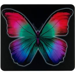 Wenko - Maximex Multi-Platte Butterfly by Night, Schneidbrett, Grau, Gehärtetes Glas mehrfarbig, Silikon transparent - grau