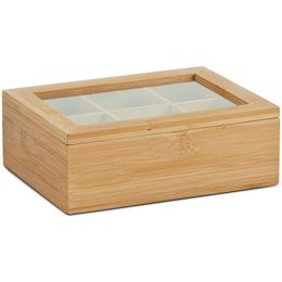 zeller - Teebeutelbox, Bambusschatulle für Tee in Säcken - 6 Fächer