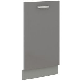 Frontblende Geschirrspüler vollintegriert 45 cm Grau Hochglanz Küche Grey Bianca