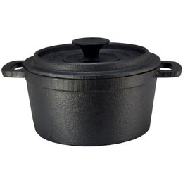 Spetebo - Gusseisen Topf mit Deckel 14 cm - Grilltopf Eisentopf Kochtopf Schmortopf Bräter