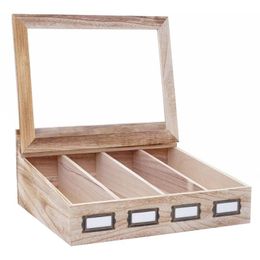 Neuwertig] Besteckkiste HHG 211, Holzbox mit Deckel Besteckkasten, Paulownia 17x37x33cm naturbraun - brown