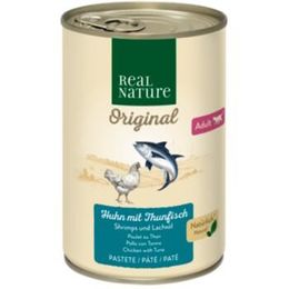 REAL NATURE Adult Huhn mit Thunfisch, Shrimps und Lachsöl 12x400 g