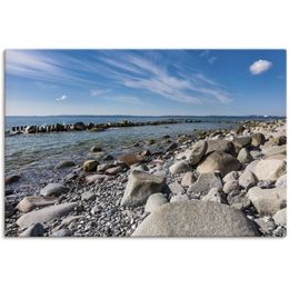 Wandbild Artland "Ostseeküste auf der Insel Rügen" Bilder Gr. B/H: 90 cm x 60 cm, Leinwandbild Küste, 1 St., blau Kunstdrucke