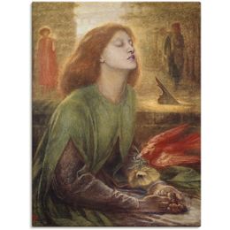 Leinwandbild Artland "Die betende Beatrice. 1863." Bilder Gr. B/H: 60 cm x 80 cm, Frau, 1 St., braun Leinwandbilder