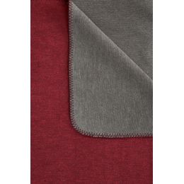Wohndecke Biederlack "Melange Doubleface" Wohndecken Gr. B/L: 150 cm x 200 cm, rot (dunkelrot, anthrazit) Baumwolldecken