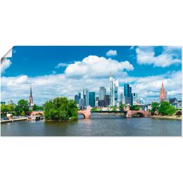 Wandbild Artland "Frankfurt am Main" Bilder Gr. B/H: 150 cm x 75 cm, Poster Deutschland Querformat, 1 St., blau Kunstdrucke
