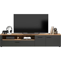 TV-Schrank Inosign "Esteban" Schränke Gr. B/H/T: 210 cm x 43 cm x 41 cm, 2 St., schwarz (anthrazit mit coast evoke oak) TV-Sideboards