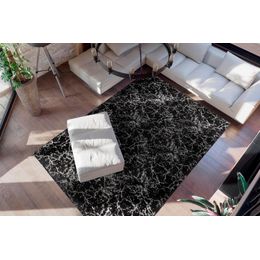 Teppich me gusta "Bijou 225" Teppiche Gr. B/L: 200 cm x 290 cm, 20 mm, 1 St., silberfarben (schwarz, silberfarben) Esszimmerteppiche
