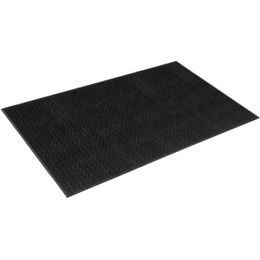 Teppich wash+dry by Kleen-Tex "Duo Charcoal" Teppiche Gr. B/L: 75 cm x 120 cm, 9 mm, 1 St., schwarz Esszimmerteppiche