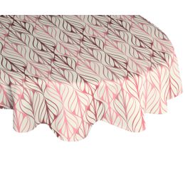 Tischdecke Adam "Wave" Tischdecken Gr. B/L: 220 cm x 145 cm, oval, bunt (natur, dunkelrot, rosa) Tischdecken