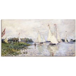 Leinwandbild Artland "Regatta in Argenteuil. 1874" Bilder Gr. B/H: 100 cm x 50 cm, Gewässer, 1 St., weiß Leinwandbilder