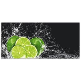 Küchenrückwand Artland "Limone mit Spritzwasser" Spritzschutzwände Gr. B/H: 110 cm x 50 cm, grün Küchendekoration
