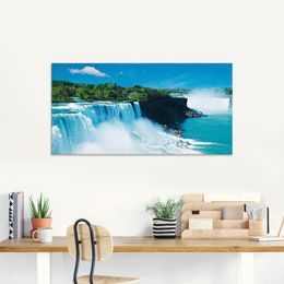 Glasbild Artland "Niagara" Bilder Gr. B/H: 80 cm x 60 cm, Gewässer, 1 St., blau Glasbilder