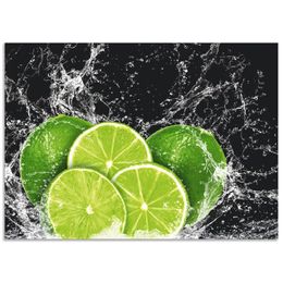 Küchenrückwand Artland "Limone mit Spritzwasser" Spritzschutzwände Gr. B/H: 70 cm x 50 cm, grün Küchendekoration