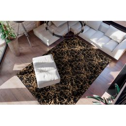 Teppich me gusta "Bijou 225" Teppiche Gr. B/L: 200 cm x 290 cm, 20 mm, 1 St., goldfarben (schwarz, goldfarben) Esszimmerteppiche