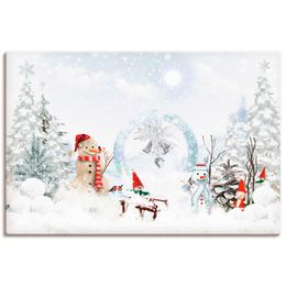 Leinwandbild Artland "Weihnachtsmärchen" Bilder Gr. B/H: 90 cm x 60 cm, Weihnachten Querformat, 1 St., weiß Leinwandbilder