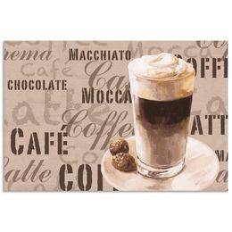 Küchenrückwand Artland "Kaffee - Latte Macchiato" Spritzschutzwände Gr. B/H: 90 cm x 60 cm, beige (naturfarben) Küchendekoration