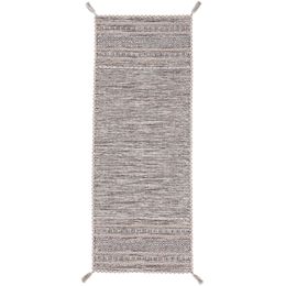 Läufer CarpetFine "Kelim Azizi" Teppiche Gr. B/L: 80 cm x 500 cm, 5 mm, 1 St., beige Kurzflor-Läufer