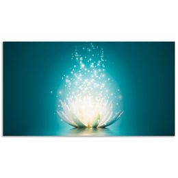 Küchenrückwand Artland "Magie der Lotus-Blume" Spritzschutzwände Gr. B/H: 110 cm x 60 cm, blau Küchendekoration