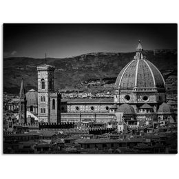 Leinwandbild Artland "Florenz Piazzale Michelangelo" Bilder Gr. B/H: 80 cm x 60 cm, Italien, 1 St., schwarz Leinwandbilder