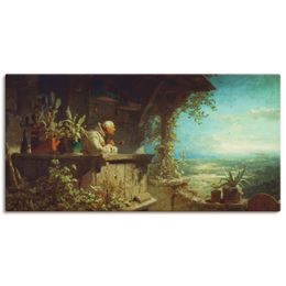 Leinwandbild Artland "Verdächtiger Rauch 1860" Bilder Gr. B/H: 100 cm x 50 cm, Mann Querformat, 1 St., beige (naturfarben) Leinwandbilder