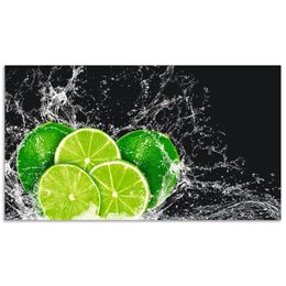 Küchenrückwand Artland "Limone mit Spritzwasser" Spritzschutzwände Gr. B/H: 90 cm x 50 cm, grün Küchendekoration