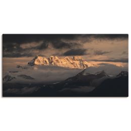 Wandbild Artland "Dents du Midi, Schweizer Berge" Bilder Gr. B/H: 150 cm x 75 cm, Leinwandbild Berge Querformat, 1 St., grau Kunstdrucke