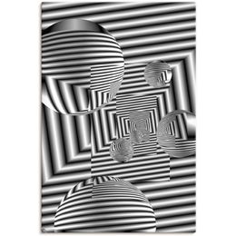 Leinwandbild Artland "Weg nach Innen" Bilder Gr. B/H: 60 cm x 90 cm, Muster Hochformat, 1 St., schwarz Leinwandbilder