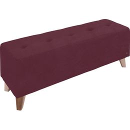 Hockerbank Tom Tailor HOME "NORDIC" Hocker Gr. B/H/T: 121 cm x 46 cm x 36 cm, Samtstoff TSV, rot (wine red tsv 7) Sitzbank Bettbank Bettbänke