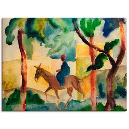Leinwandbild Artland "Eselsreiter" Bilder Gr. B/H: 80 cm x 60 cm, Mann Querformat, 1 St., bunt Leinwandbilder