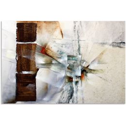 Wandbild Artland "Abstrakte Komposition in weiß" Bilder Gr. B/H: 90 cm x 60 cm, Alu-Dibond-Druck Gegenstandslos Querformat, 1 St., weiß Kunstdrucke