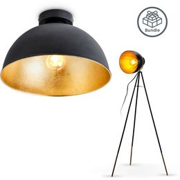 Deckenleuchte B.K.LICHT Lampen schwarz (schwarz, gold) Leuchten-Set Deckenlampen