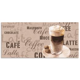 Küchenrückwand Artland "Kaffee - Latte Macchiato" Spritzschutzwände Gr. B/H: 110 cm x 50 cm, beige (naturfarben) Küchendekoration