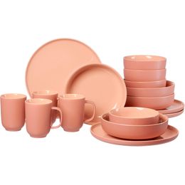 Ritzenhoff & Breker Kombiservice RITZENHOFF & BREKER "Geschirr-Set, Service Jasper" Geschirr-Sets Gr. 16 tlg., beige (puder) Geschirr-Sets für 4 Personen im Scandic Style, 16 Teile,