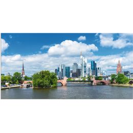 Wandbild Artland "Frankfurt am Main" Bilder Gr. B/H: 100 cm x 50 cm, Alu-Dibond-Druck Deutschland Querformat, 1 St., blau Kunstdrucke