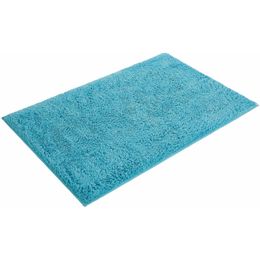 Badematte Home Affaire "Maren" Badematten Gr. rechteckig (65 cm x 110 cm), 1 St., Baumwolle, blau (türkis) Einfarbige Badematten