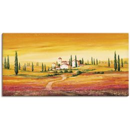 Wandbild Artland "Traumhafte toskanische Landschaft" Bilder Gr. B/H: 150 cm x 75 cm, Leinwandbild Europa, 1 St., orange Kunstdrucke