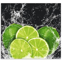 Küchenrückwand Artland "Limone mit Spritzwasser" Spritzschutzwände Gr. B/H: 70 cm x 65 cm, grün Küchendekoration