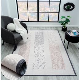 Teppich MyFlair MÖBEL & ACCESSOIRES "Mira" Teppiche Gr. B/L: 160 cm x 230 cm, 10 mm, 1 St., beige (creme,schwarz,braun) Esszimmerteppiche