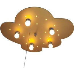 Deckenleuchte Niermann "Wolke, Gold" Lampen Gr. Höhe: 7 cm, goldfarben (gold) Kinder Kinderlampe Kinderzimmerleuchten