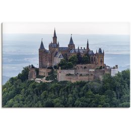 Leinwandbild Artland "Burg Hohenzollern als Nahaufnahme" Bilder Gr. B/H: 90 cm x 60 cm, Gebäude Querformat, 1 St., beige (naturfarben) Leinwandbilder